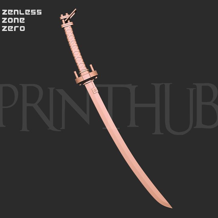 3D Printable Hoshimi Miyabi Sword from ZZZ Cosplay 3d print by Printhub