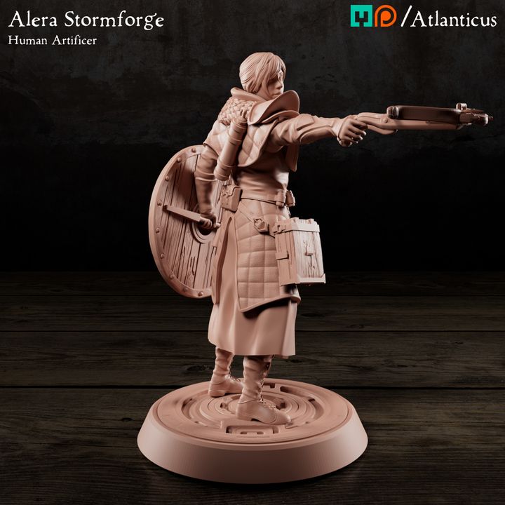 3D Printable Female Human Artificer - Alera Stormforge - Hand Crossbow ...
