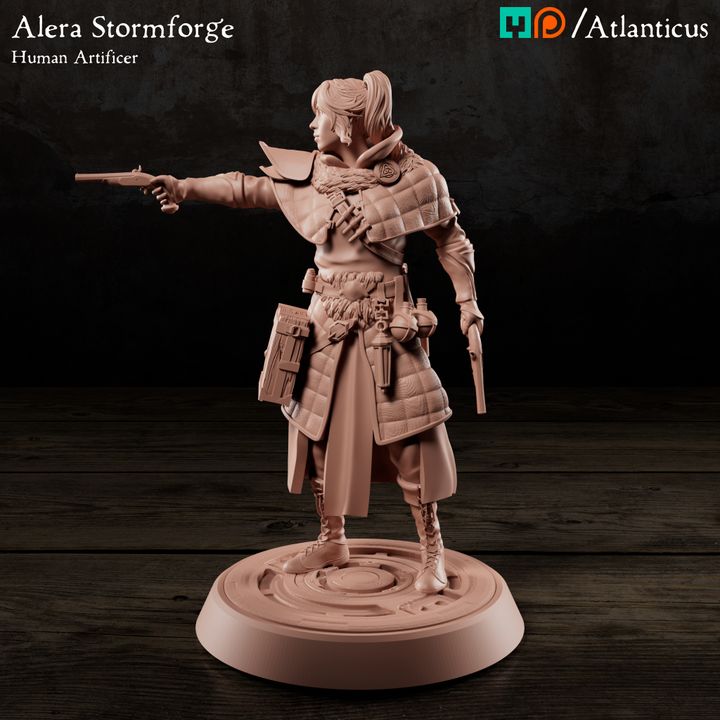 3D Printable Female Human Artificer - Alera Stormforge - Pistols by ...