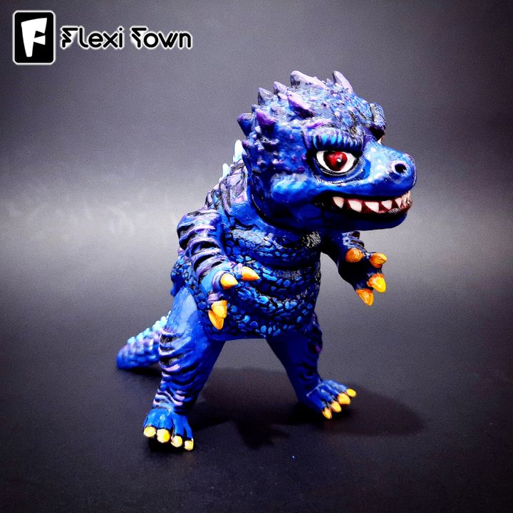 3D Printable Flexi Print-in-Place Godzilla by Flexi Town