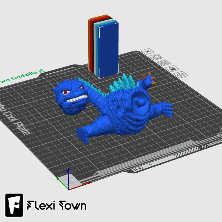 3D Printable Flexi Print-in-Place Godzilla by Flexi Town