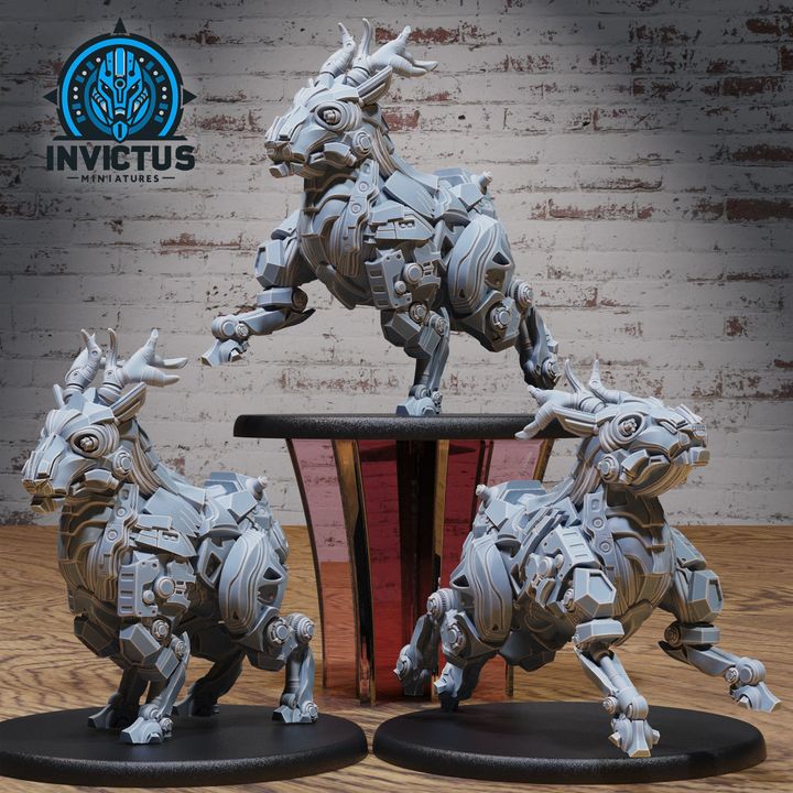 3D Printable Cyber Deer Set / Steampunk Robot / Mecha Animal Construct ...