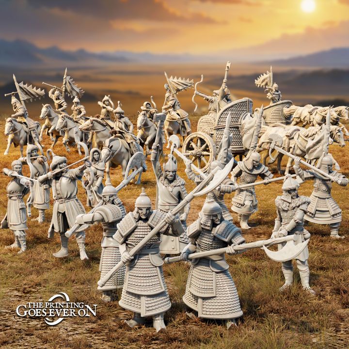 3D Printable Golden Khanate Warband - Presupported by The Printing Goes ...