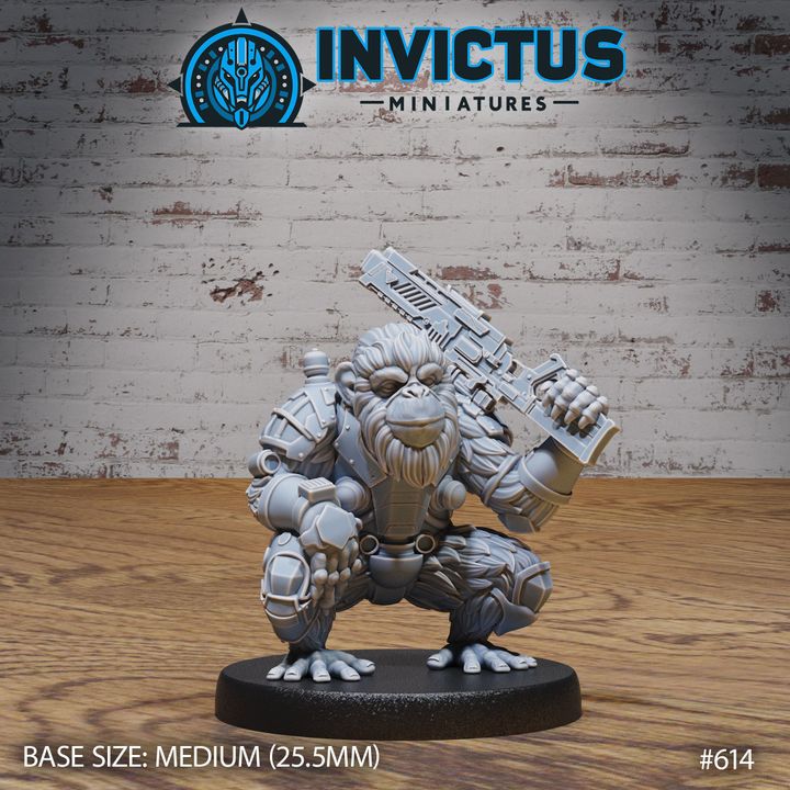 3D Printable Chimp Rebel Rest / Armored Chimpanzee / Steampunk Ape ...