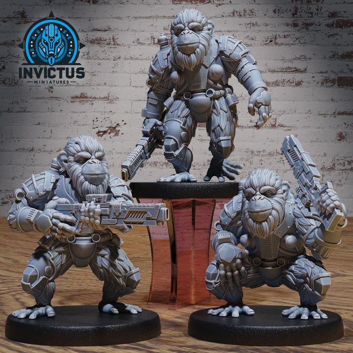 3D Printable Chimp Rebel Set / Armored Chimpanzee / Steampunk Ape ...