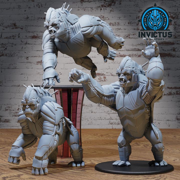 3D Printable Gorilla Mech Set / Kong Beast Battle Machine / Steel ...