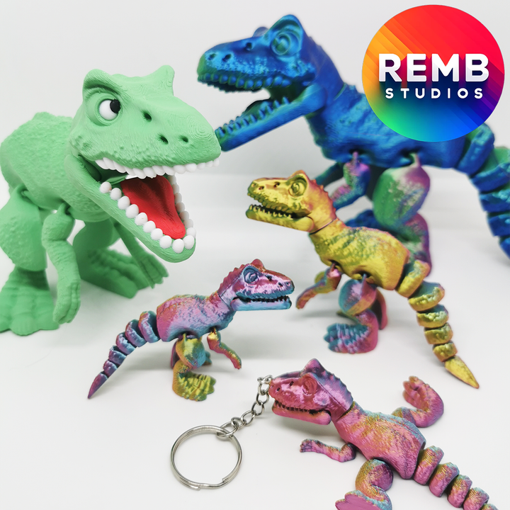 3D Printable Flexi T-Rex Dinosaur Remb Studios, STL file for 3D ...