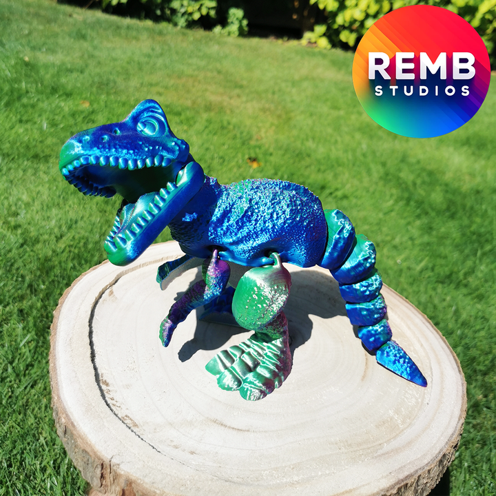3D Printable Flexi T-Rex Dinosaur Remb Studios, STL file for 3D ...