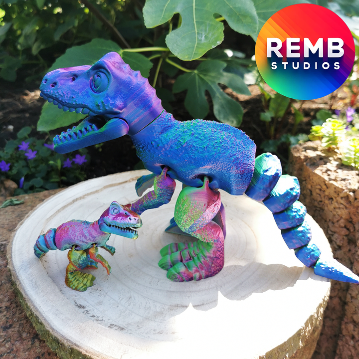 3D Printable Flexi T-Rex Dinosaur Remb Studios, STL file for 3D ...