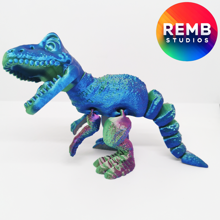 3D Printable Flexi T-Rex Dinosaur Remb Studios, STL file for 3D ...