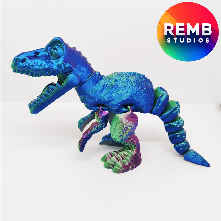3D Printable Flexi T-Rex Dinosaur Remb Studios, STL file for 3D ...