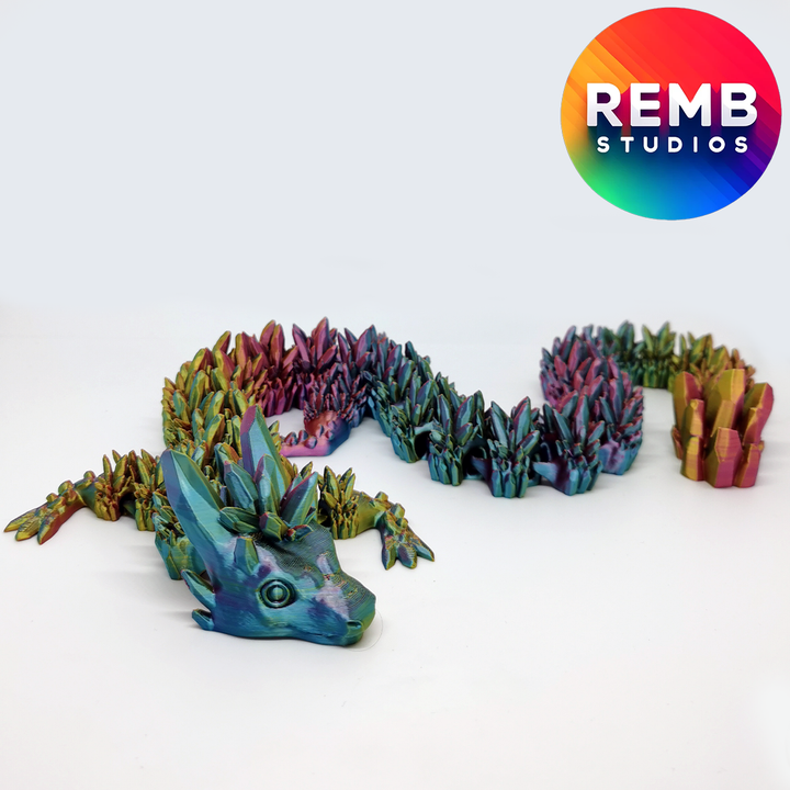 3D Printable Articulated Crystal Dragon Remb Studios, STL file for 3D ...