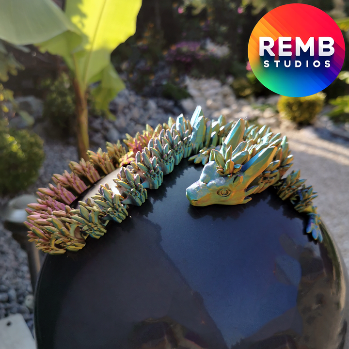3D Printable Articulated Crystal Dragon Remb Studios, STL file for 3D ...