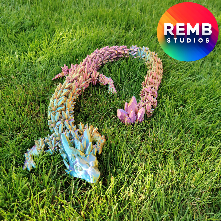 3D Printable Articulated Crystal Dragon Remb Studios, STL file for 3D ...