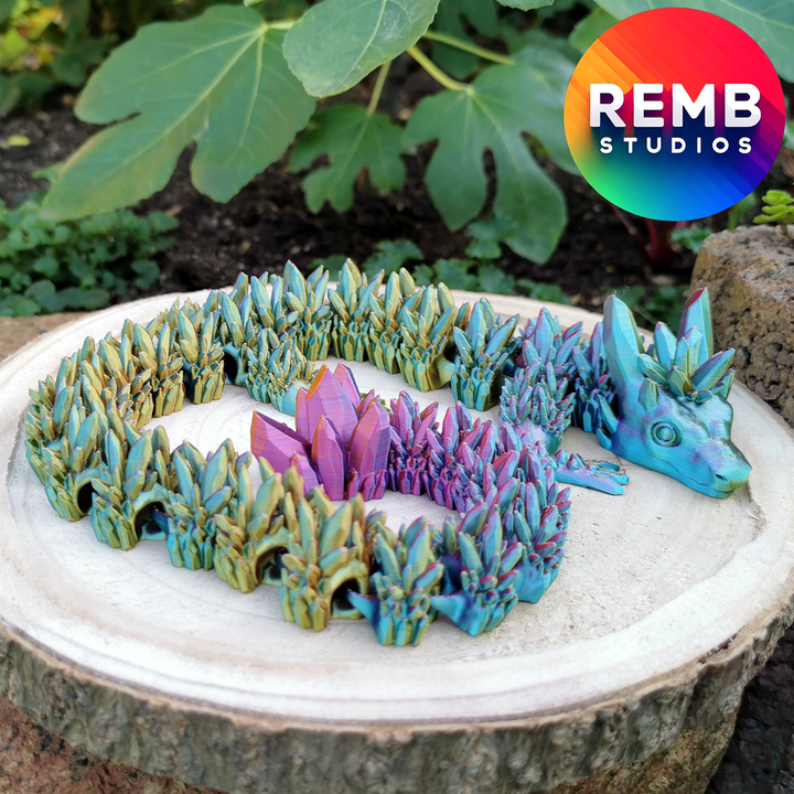 3D Printable Articulated Crystal Dragon Remb Studios, STL file for 3D ...