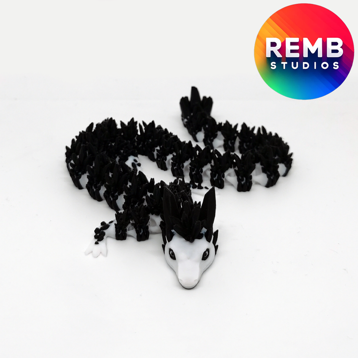 3D Printable Articulated Crystal Dragon Remb Studios, STL file for 3D ...