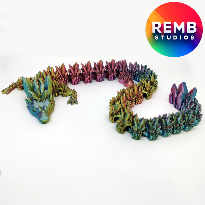 3D Printable Articulated Crystal Dragon Remb Studios, STL file for 3D ...