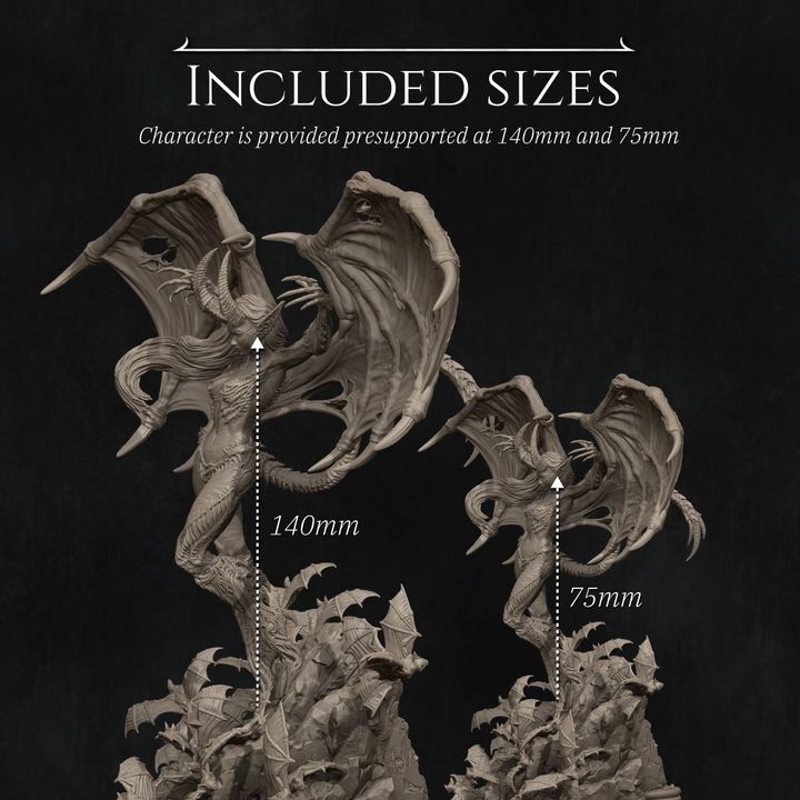 3D Printable Rylana the Succubus [presupported] by Nerikson