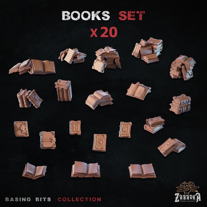 3D Printable Books - Basing Bits by Zabavka Workshop