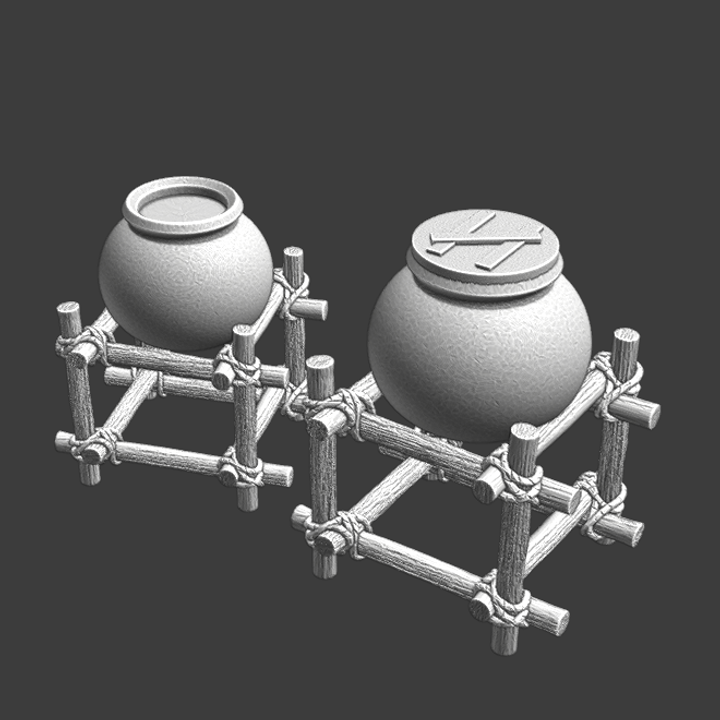 3D Printable Wargaming props - food storage by Northern Crusades Miniatures