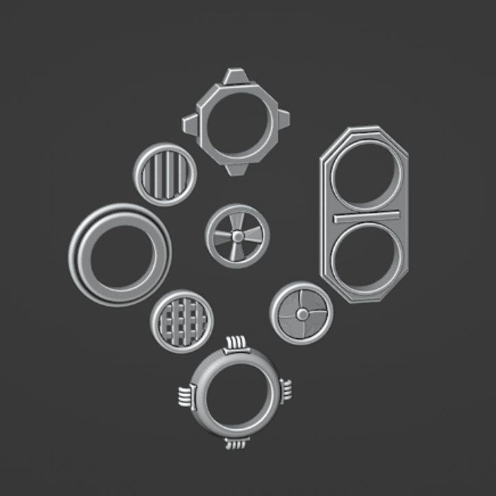 3D Printable Science Fiction Greeble Four by Michael Crossman