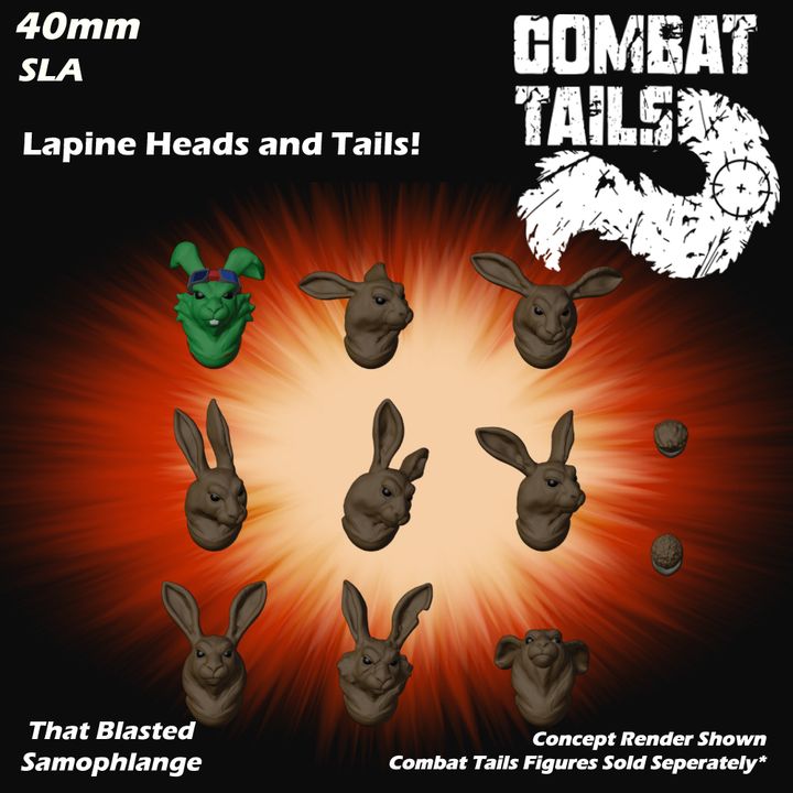 3D Printable Combat Tails - Lapine (Rabbit) Heads and Tails by That ...