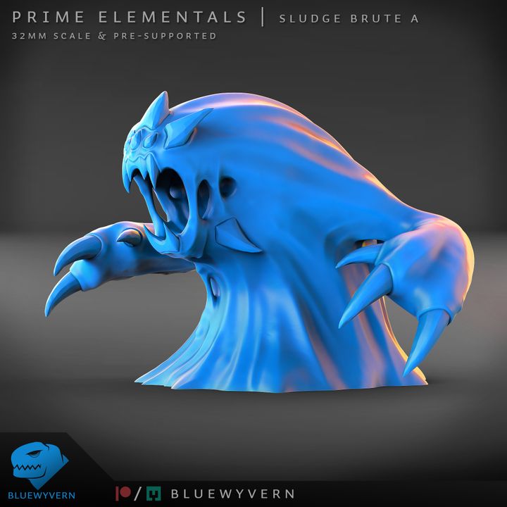 3D Printable Prime Elementals - Sludge Brute A by BlueWyvern