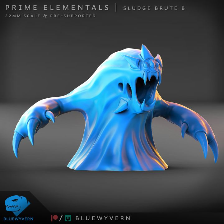 3D Printable Prime Elementals - Sludge Brute B by BlueWyvern