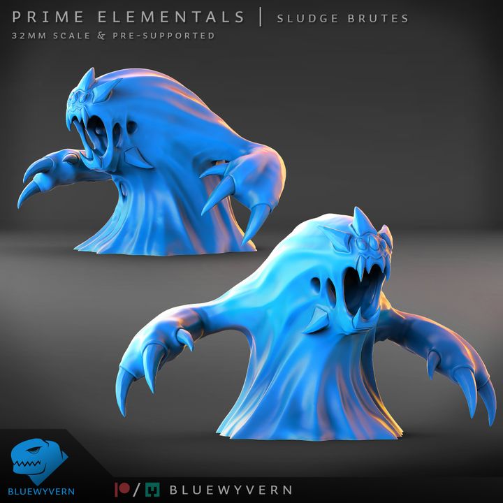 3D Printable Prime Elementals - Sludge Brutes by BlueWyvern
