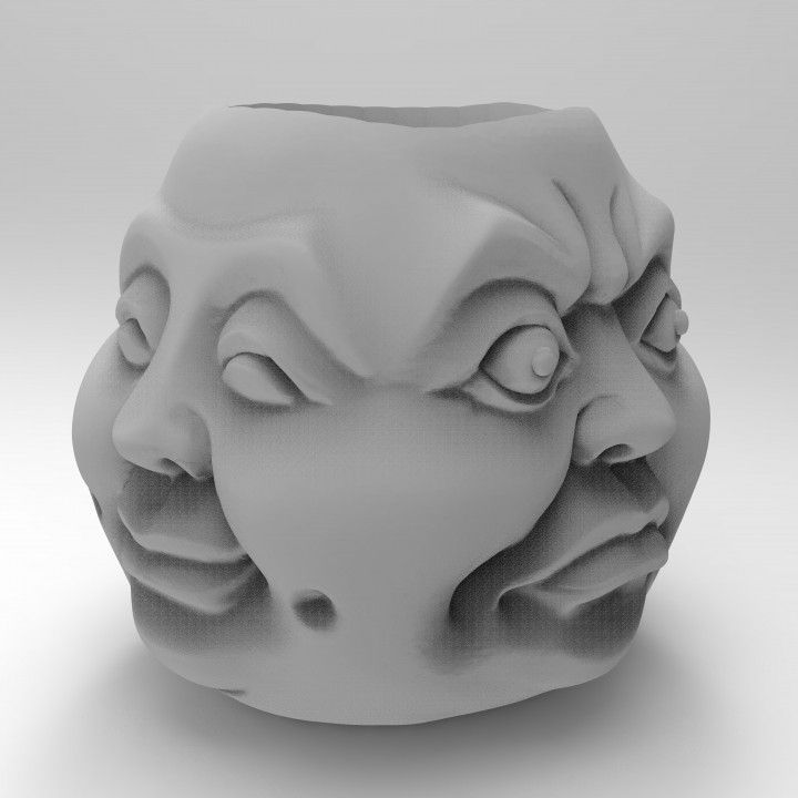 3D Printable four faces stationary by muguet