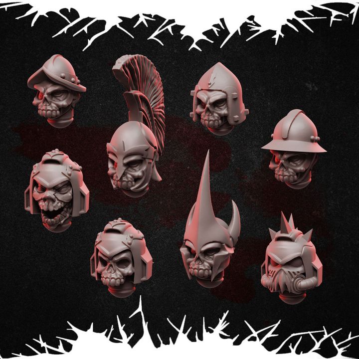 3D Printable Horror Marines HEADS by Crosslances