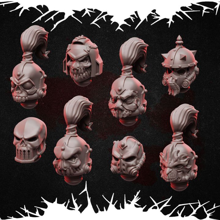 3D Printable Horror Marines HEADS by Crosslances