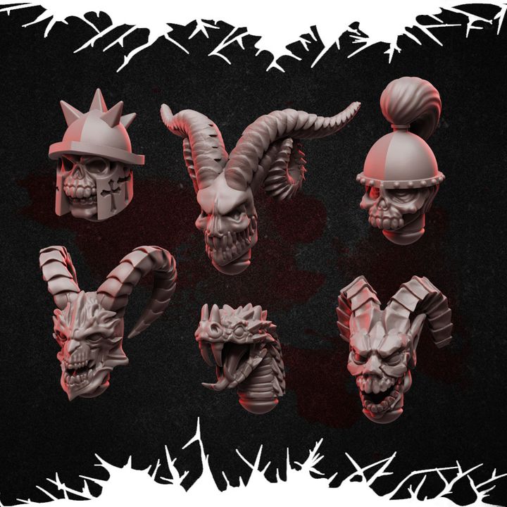3D Printable Horror Marines HEADS by Crosslances