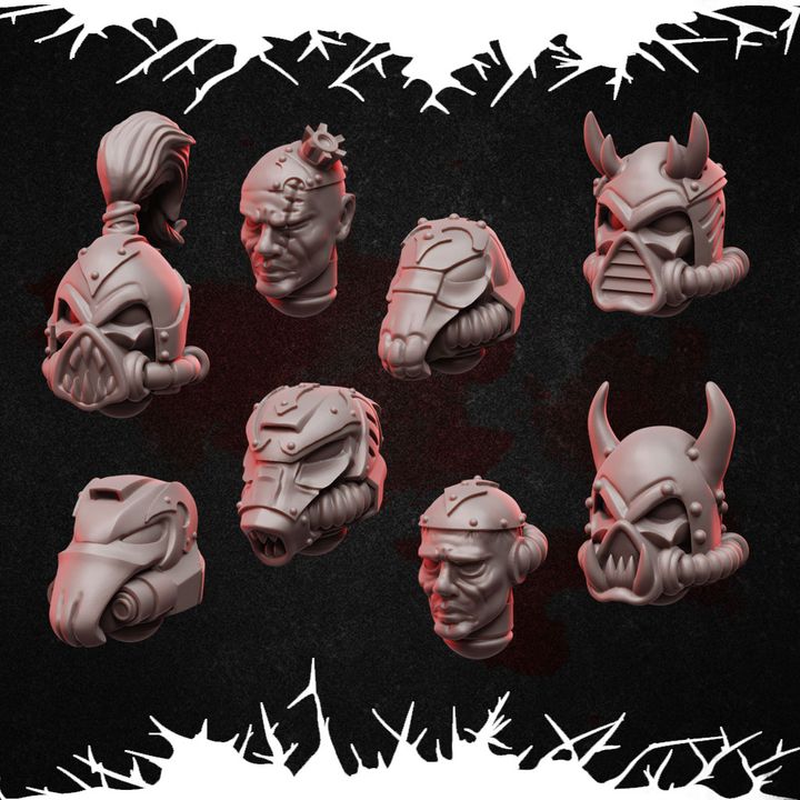 3D Printable Horror Marines HEADS by Crosslances
