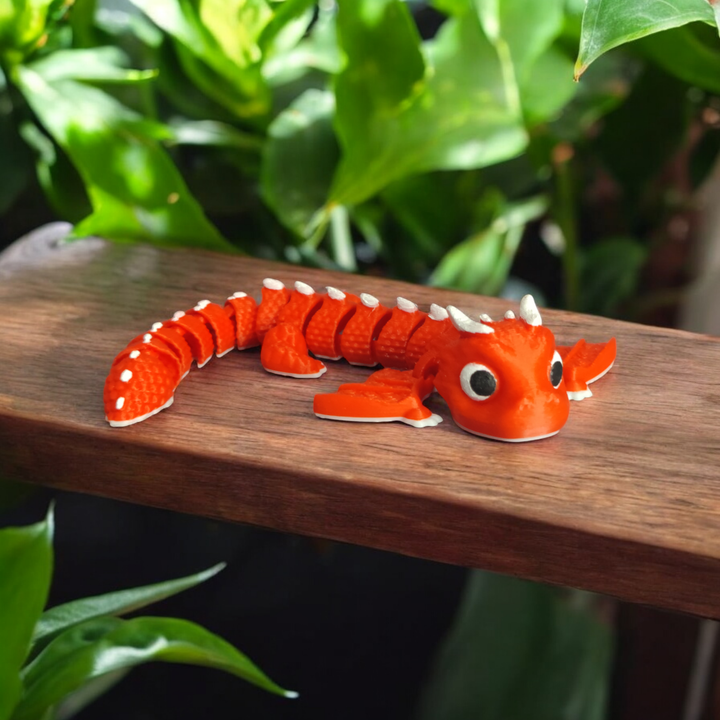 3D Printable Flexi Articulating BIG Dragon with Wings V2 by 3DJPDESIGNS