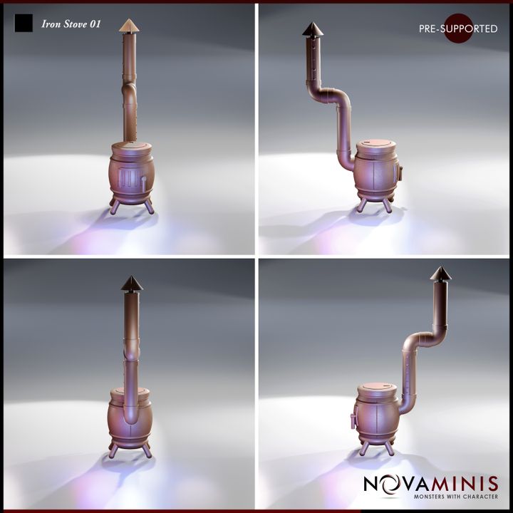 3D Printable Iron Stove 01 by NovaMinis