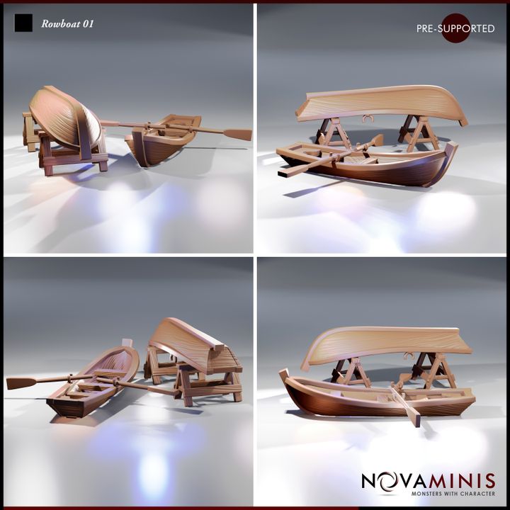 3D Printable Rowboat 01 by NovaMinis