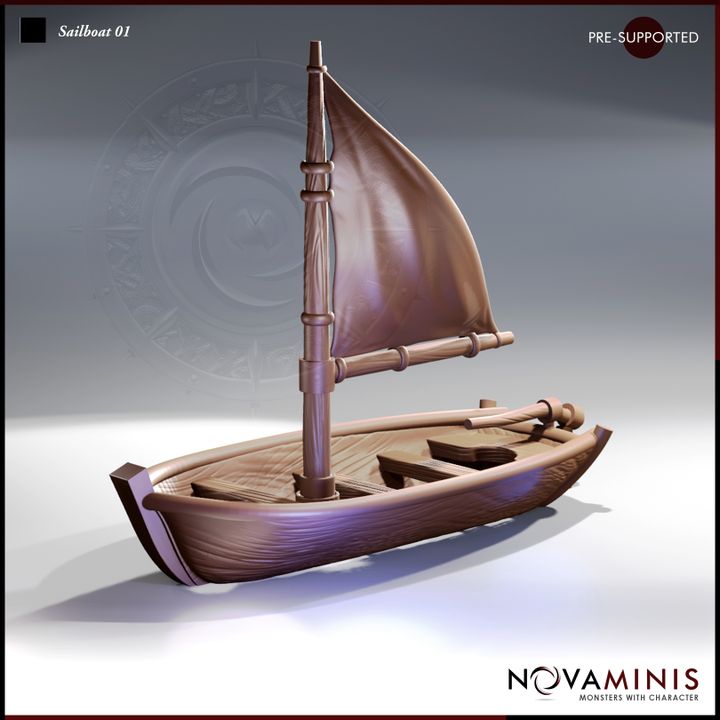 3D Printable Sailboat 01 by NovaMinis