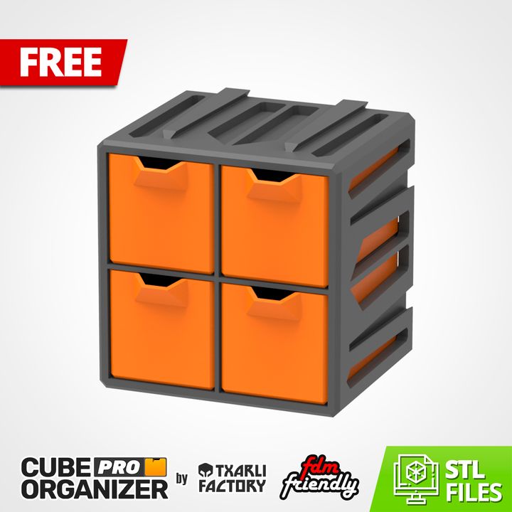 3D Printable Cube Pro Organizer Free Sample by Txarli Factory
