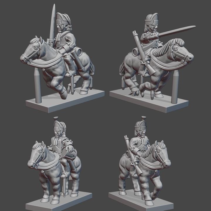 3D Printable 6-15mm WSS Early British Dragoons WSS-GB-2 by Turner ...