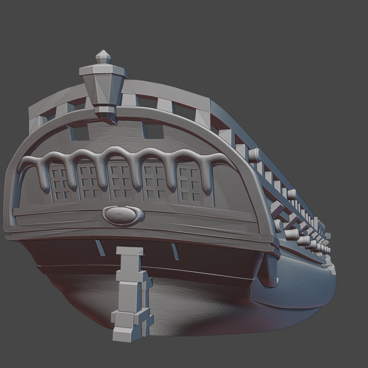 3D Printable GB French-built East Indiaman & 6th rate HMS Albemarle (28 ...