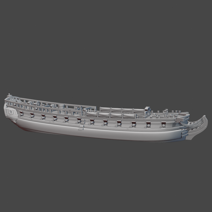 3D Printable GB French-built East Indiaman & 6th rate HMS Albemarle (28 ...