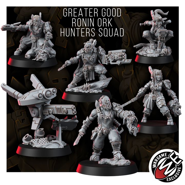 3D Printable GREATER GOOD RONIN ORK HUNTERS by Wargame Exclusive