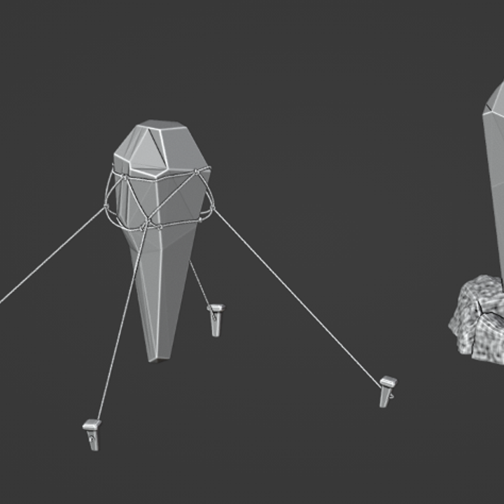 3D Printable Fantasy Floating Crystal Set by Michael Crossman