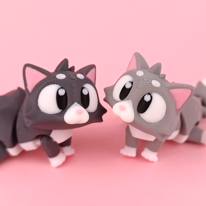 3D Printable Flexi Cat Print-in-place by 3DGOB