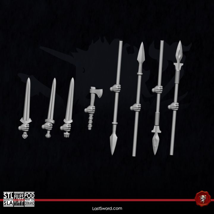 3D Printable Viking Weapons by LastSword Miniatures