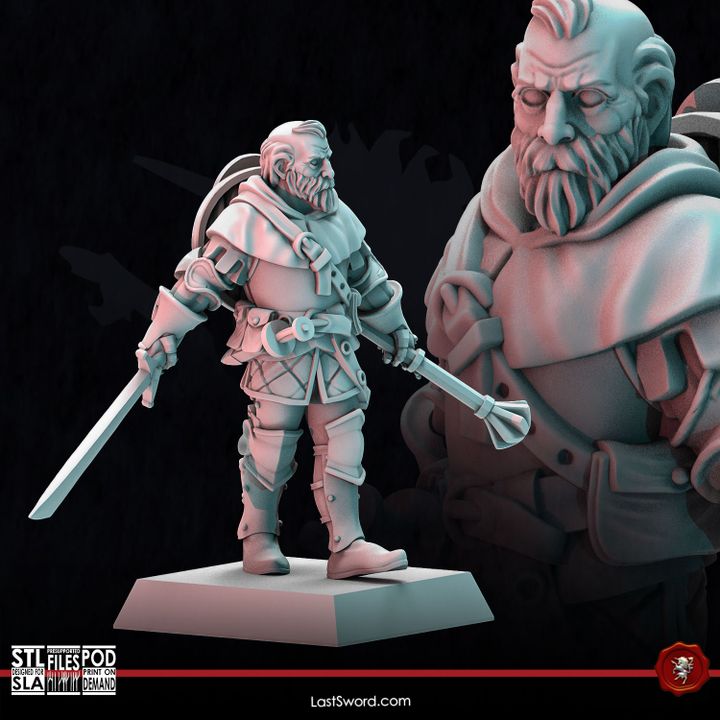 3D Printable Sergeant At Arms by LastSword Miniatures