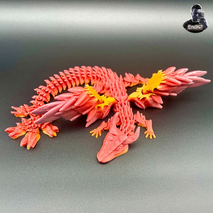 3D Printable Big Glorious Dragon - Winged - Articulated - Flexi - Print ...