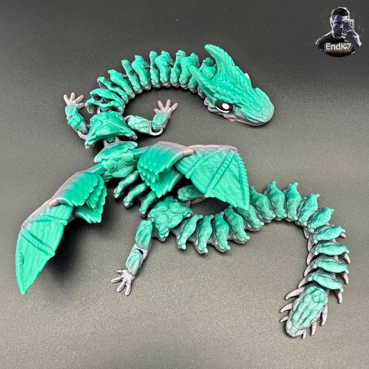 3D Printable Big Gras Dragon - Winged - Articulated - Flexi - Print in ...
