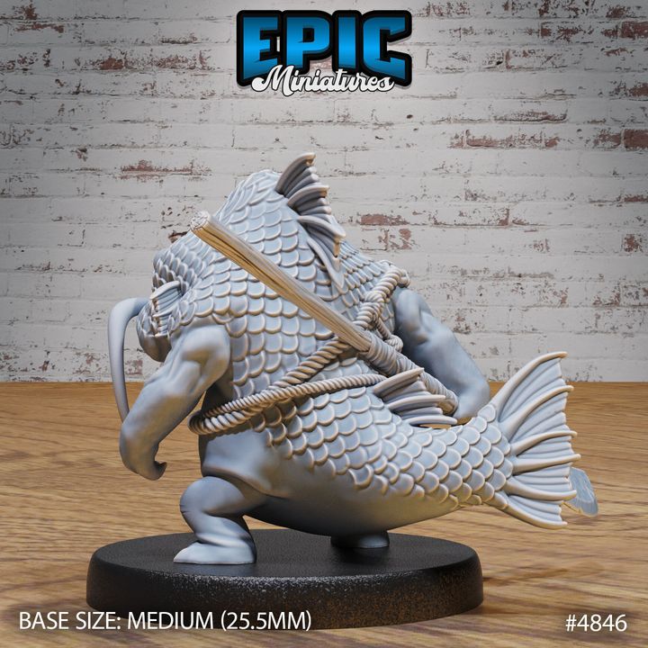 3D Printable Catfish Folk / Fish Tribe Warrior / Underwater Fighter ...